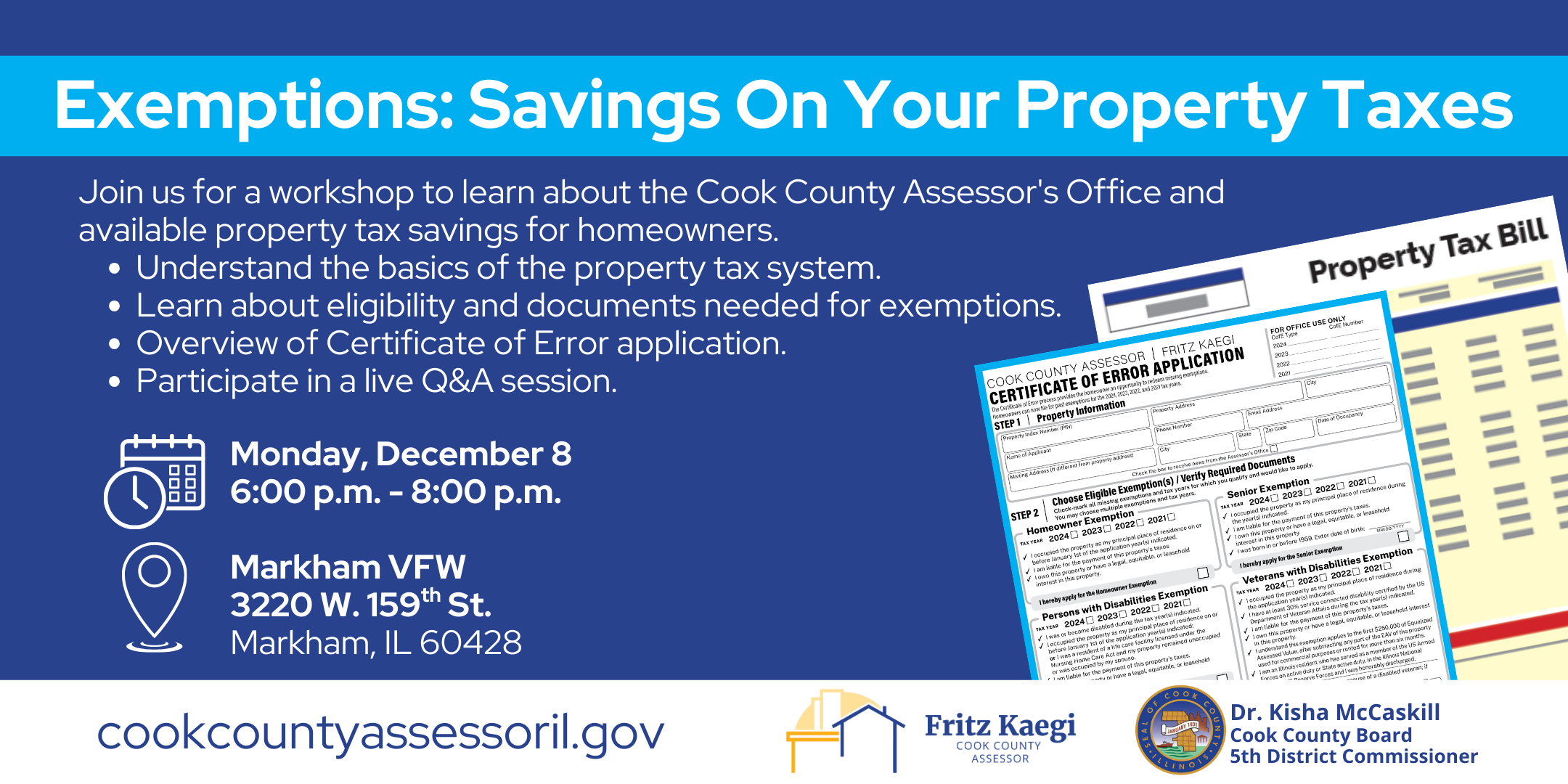 Exemptions: Savings On Your Property Taxes | 5th District | Cook County Assessor's Office